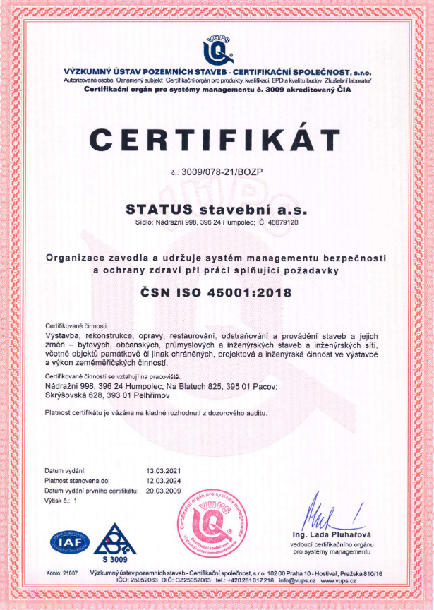 Naše certifikace